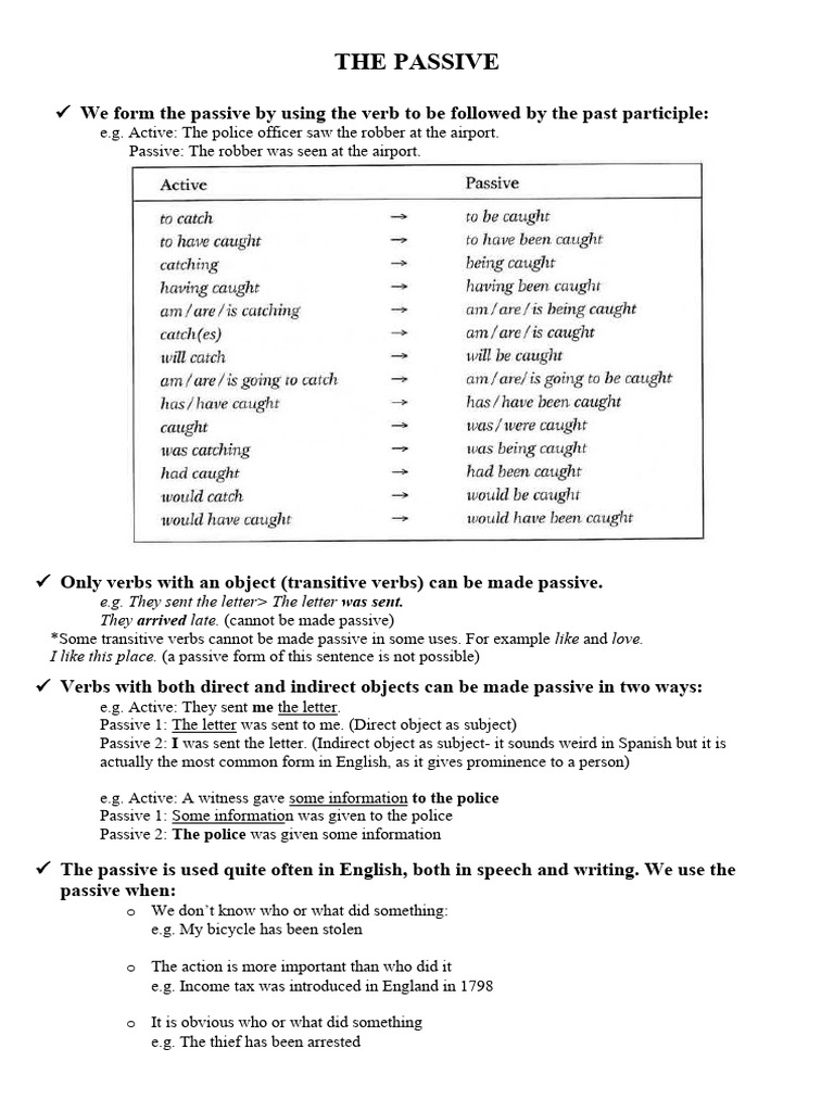 The Passive | PDF | Verb | Language Mechanics