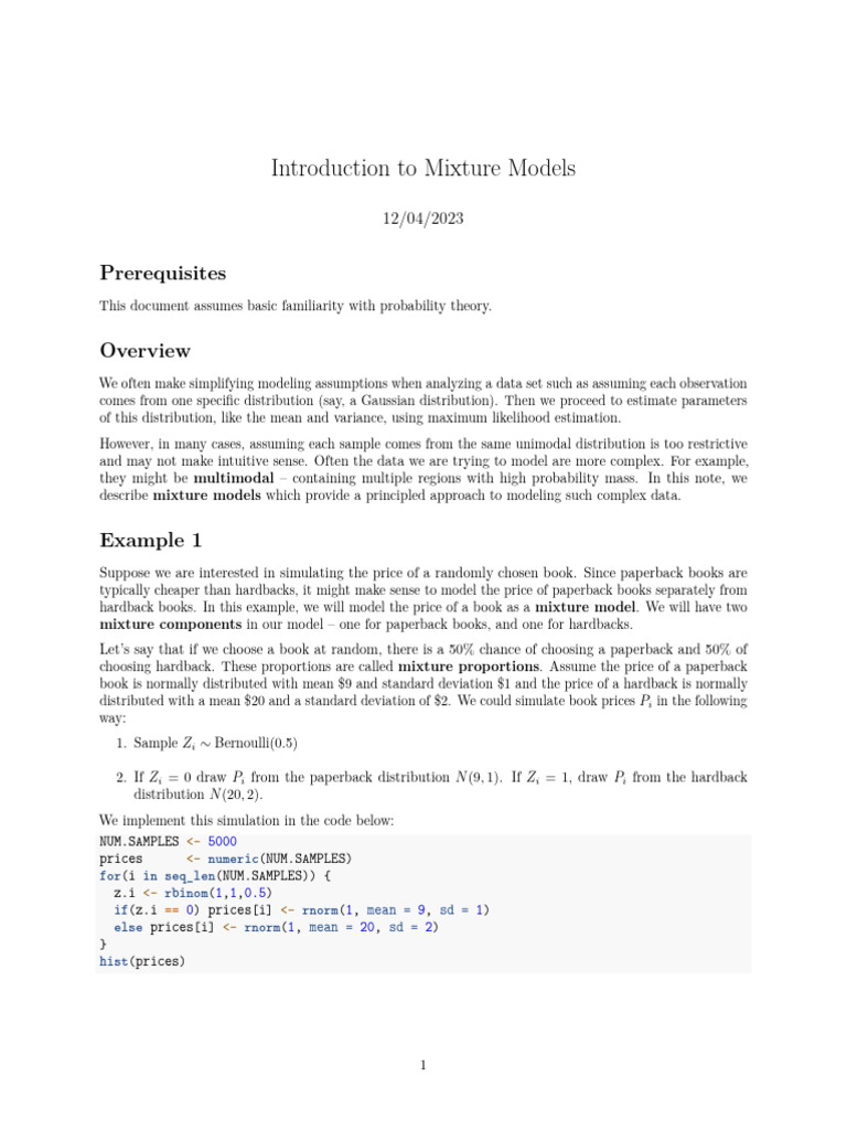 Intro To Mixture Models | PDF | Normal Distribution | Statistics