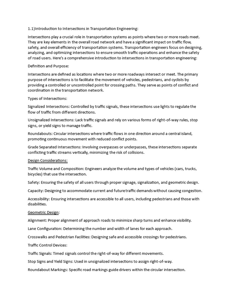 Transport Assignment | PDF | Traffic | Intersection (Road)