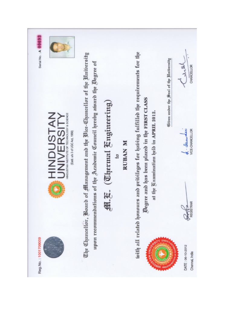 M.E Certificate | PDF