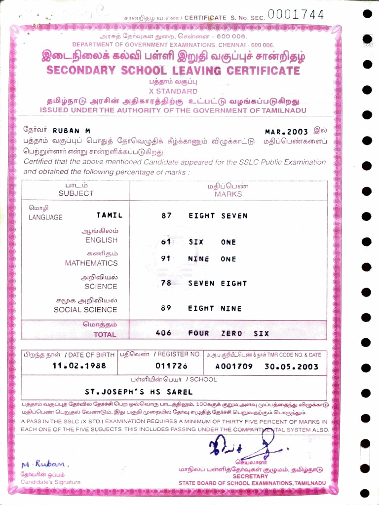 12 TH & 10 TH Certificate | PDF | Educational Stages | Educational ...