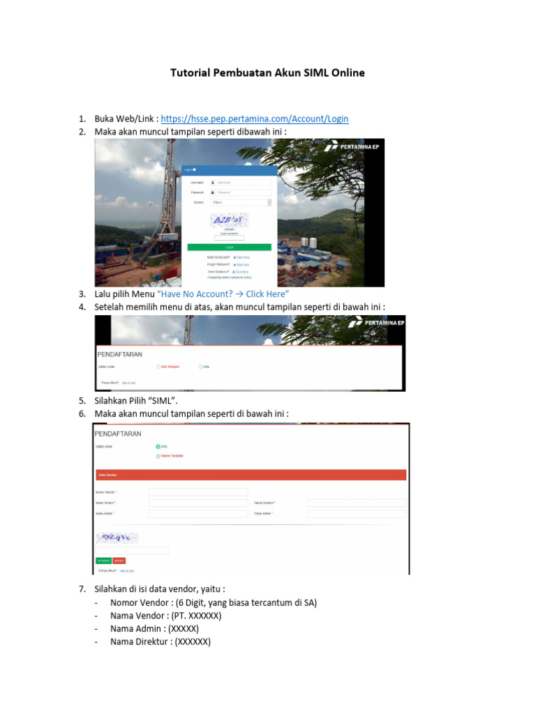 Tutorial Pembuatan Akun SIML Online | PDF