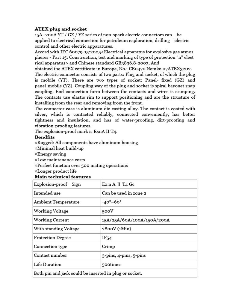 Atex Plug & Socket - 1 | PDF | Electrical Connector | Building Engineering