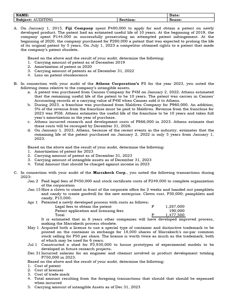 Aud Prob Quiz | PDF | Inventory | Book Value