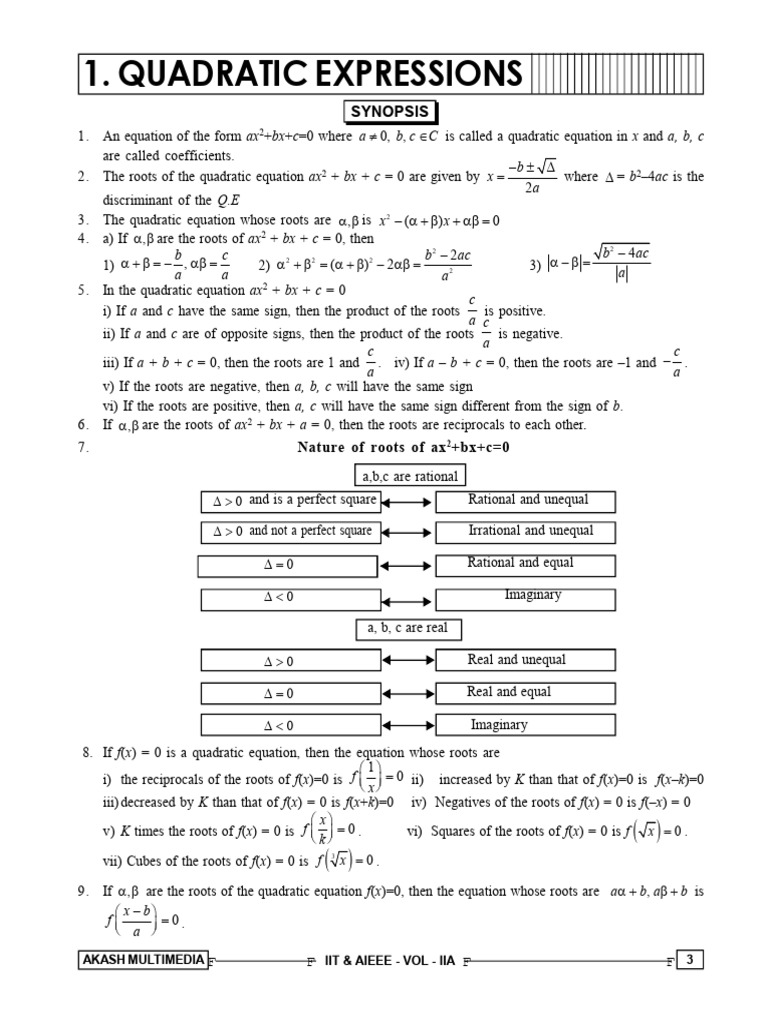 Quadratic Expressions | PDF | Quadratic Equation | Mathematical Objects