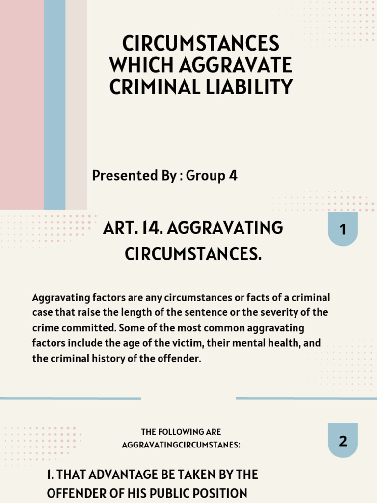 Aggravating Circumstances Art.14 Presentation | PDF | Crimes | Crime & Violence