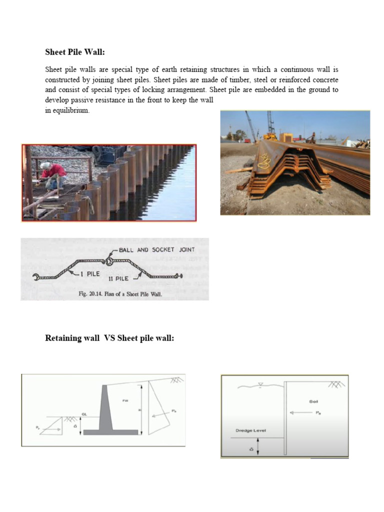 Unit 2 Sheet Pile Pdf Deep Foundation Applied And