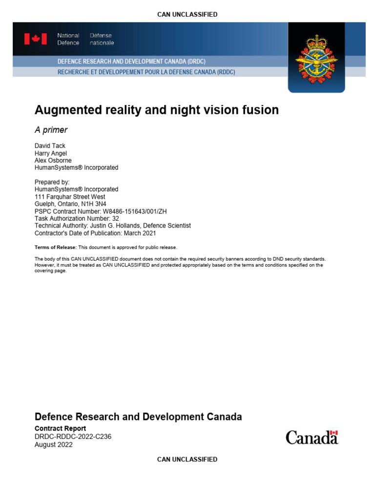 Augmented Reality and Night Vision Fusion | PDF | Augmented Reality | Charge Coupled Device