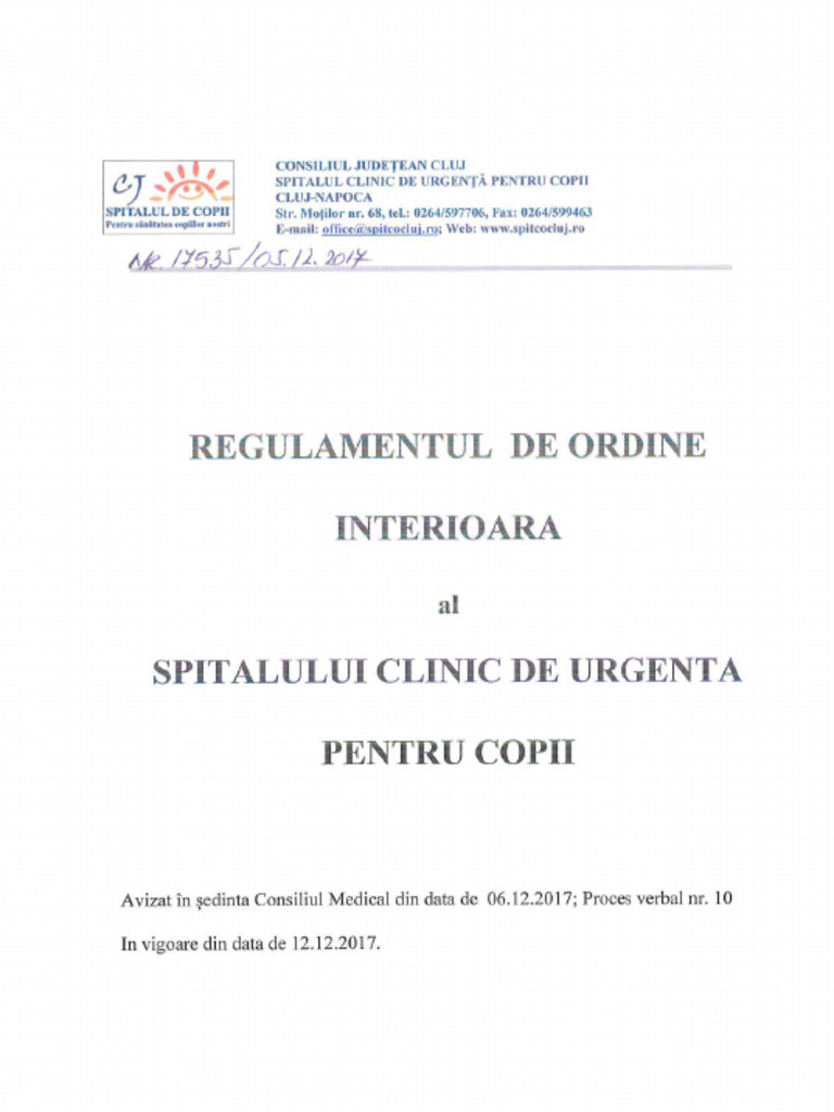 Regulament Intern | PDF