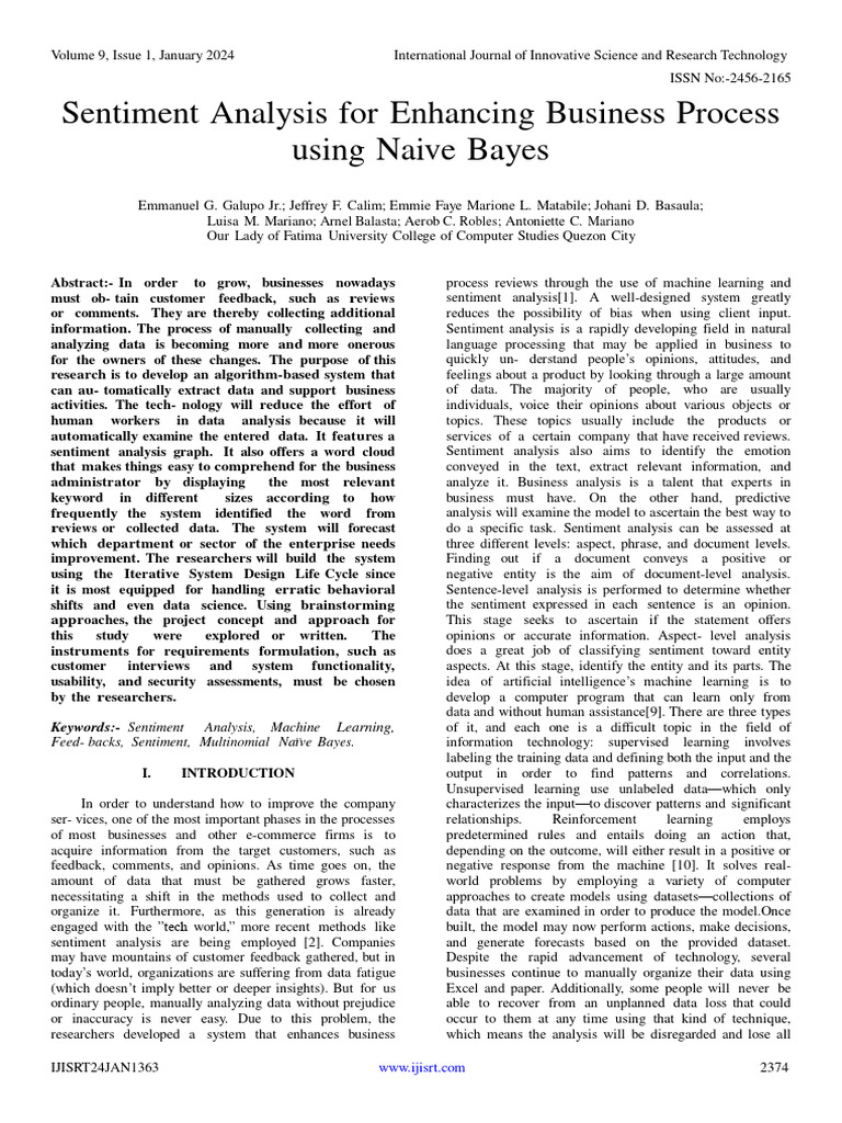 Enhancing Business with Sentiment Analysis | PDF | Machine Learning | Analytics