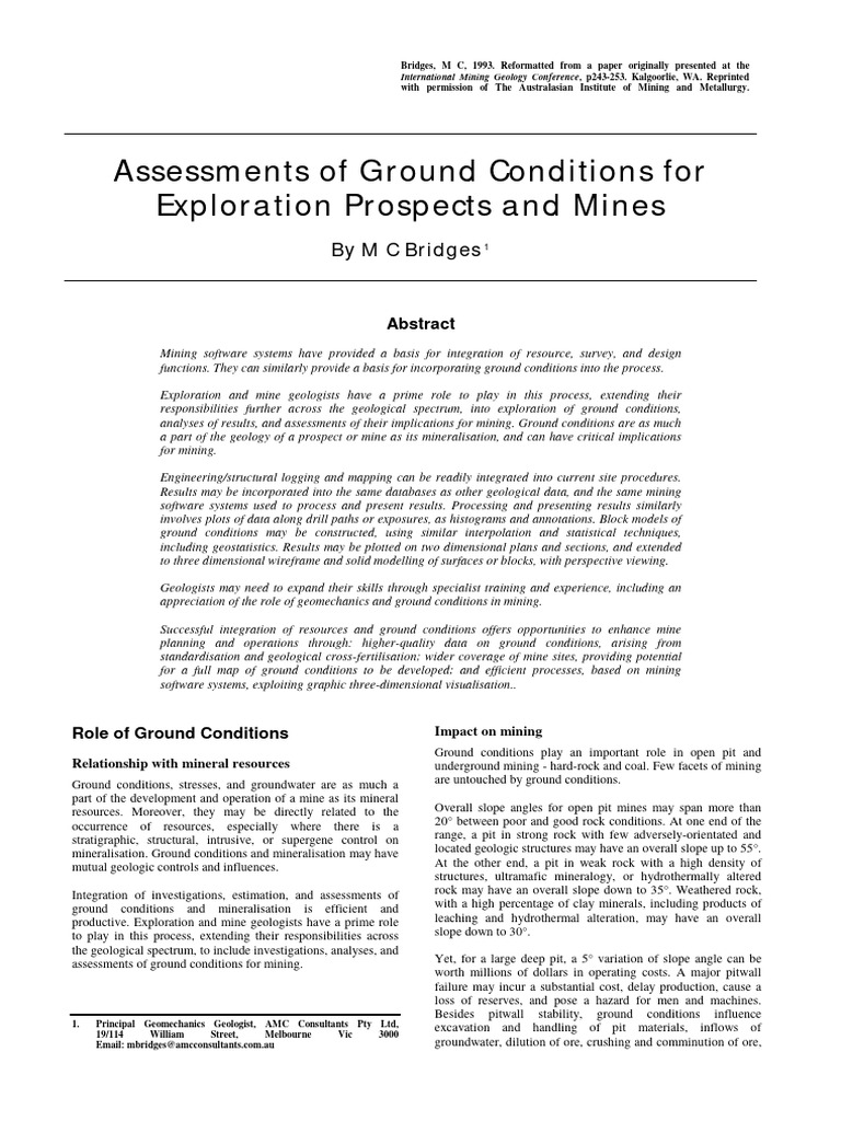 Assesment of Ground Conditions | PDF | Structural Geology | Geology
