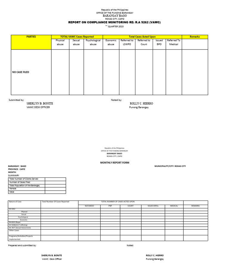 Vawc Report Form | PDF | Activities Of Criminal Organizations | Sexual ...
