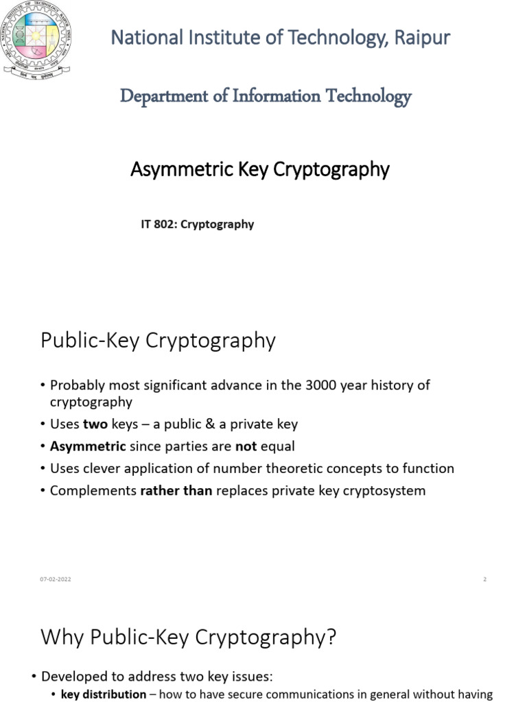 2 Asymmetric Key Cryptography | PDF | Public Key Cryptography ...
