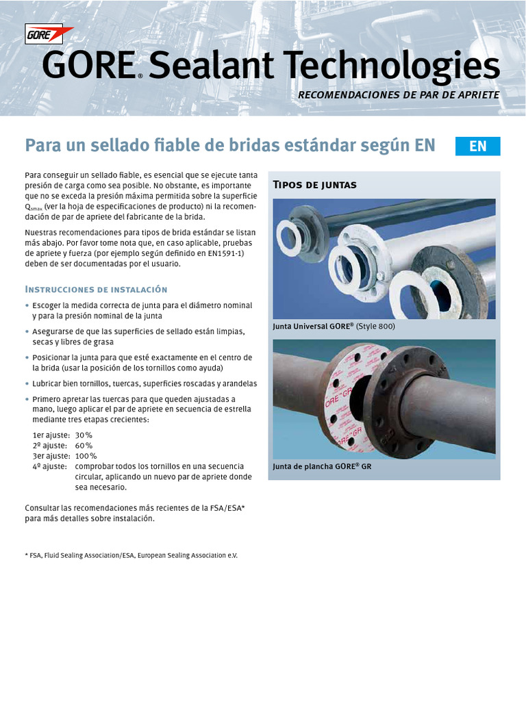 GORE Torque Tables DIN Es | PDF