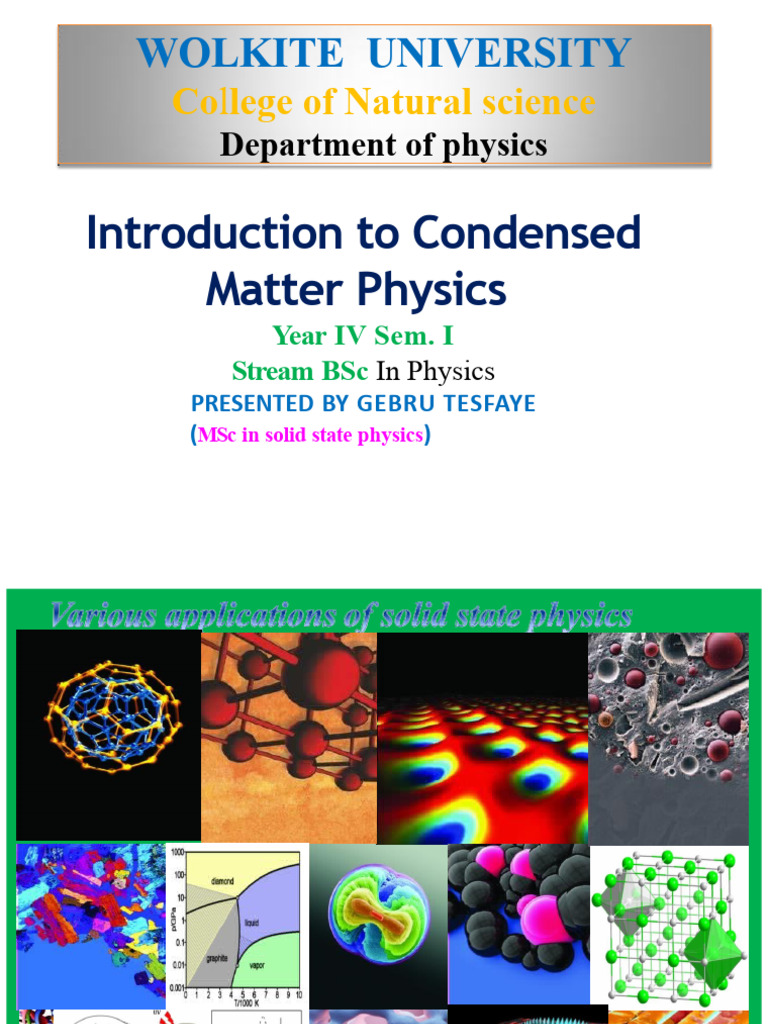 Solid State vs. Condensed Matter Physics | PDF | Solid State Physics ...