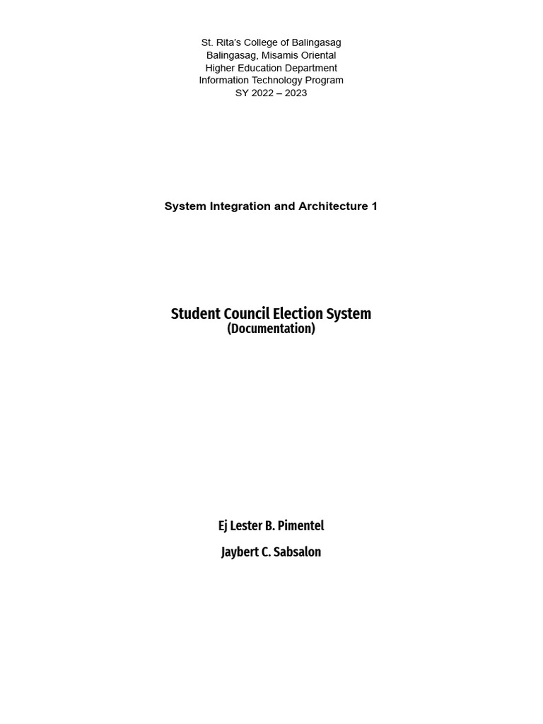 Student Council Election System (Documentation) | PDF | Computers