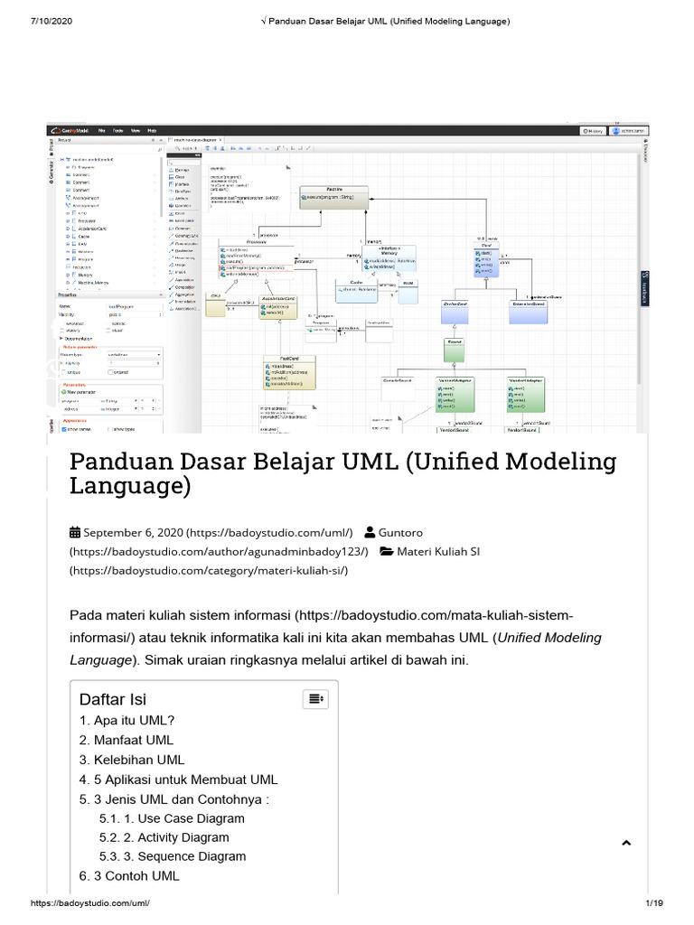 Panduan Dasar Belajar UML (Unified Modeling Language) | PDF | Seni | Teknologi & Rekayasa