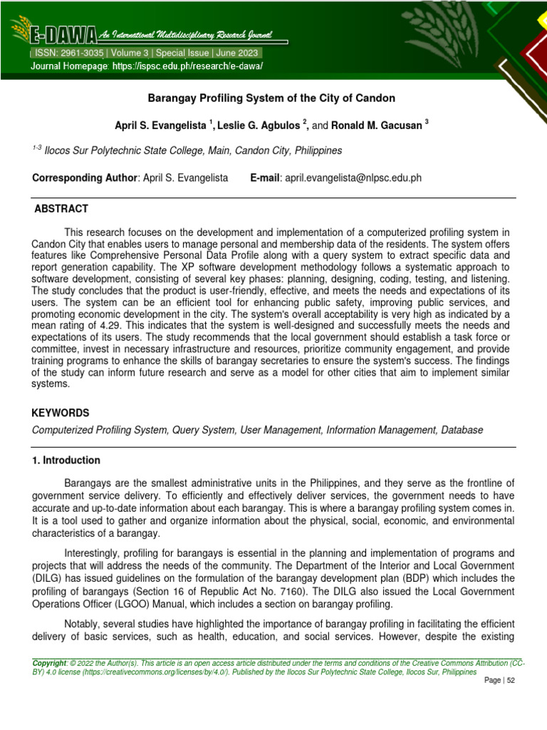 52-60.barangay Profiling System of The City of Candon | PDF | Usability | Data