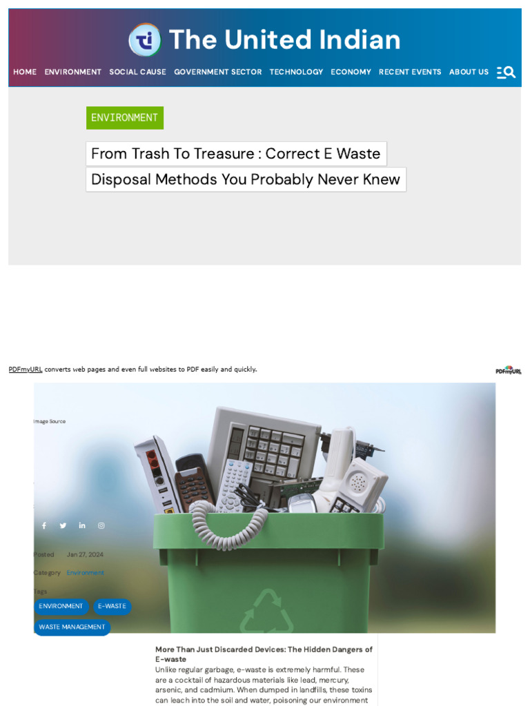 E Waste Disposal Methods | PDF | Electronic Waste | Recycling