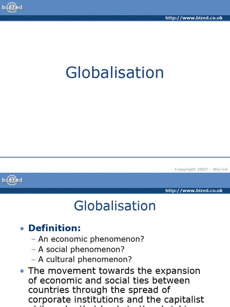 Globalisation | PDF | Globalization | Business