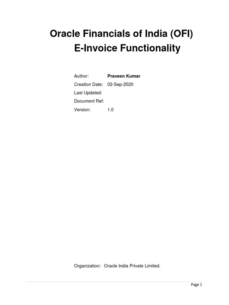 OFI GST E Invoice Technical Flow | PDF | Invoice | Parameter (Computer Programming)
