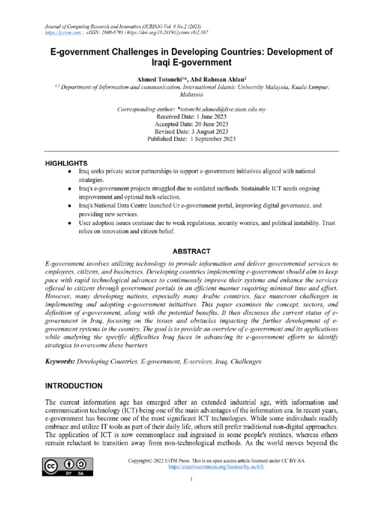 View of E-Government Challenges in Developing Countries - Development ...