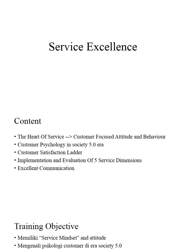 Service Excellence | PDF | Karier & Perkembangan | Bisnis