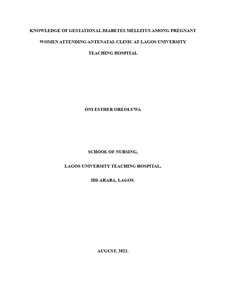 Oni Research Complete | PDF | Gestational Diabetes | Diabetes