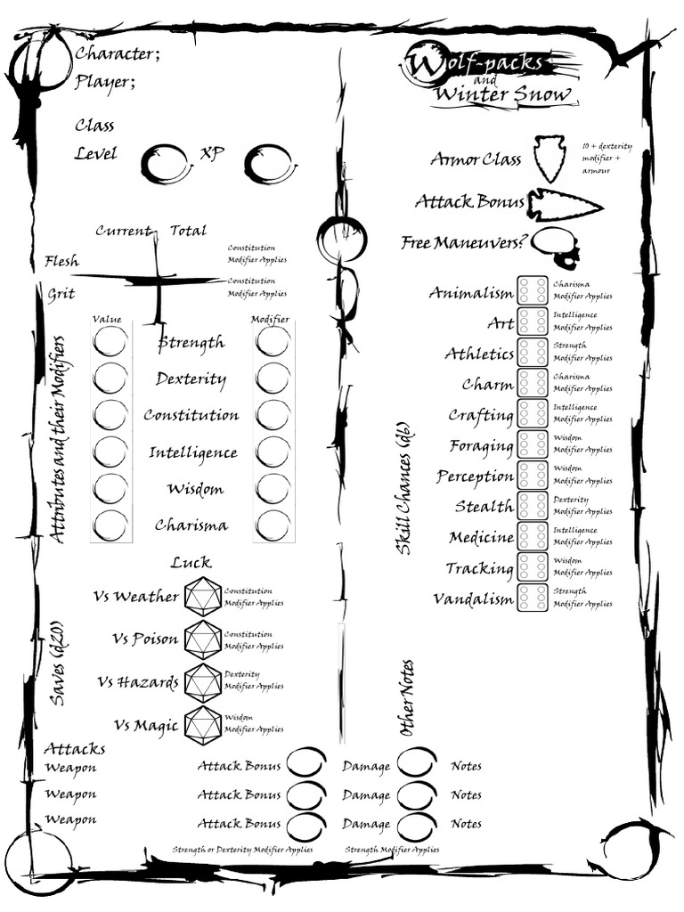 RPG Character Sheet Guide | PDF | Role Playing Games