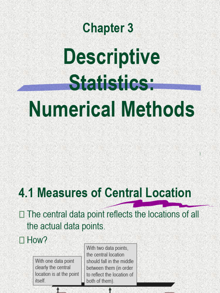 Chapter 3 - Numerical Technique - Send | PDF | Mode (Statistics) | Percentile