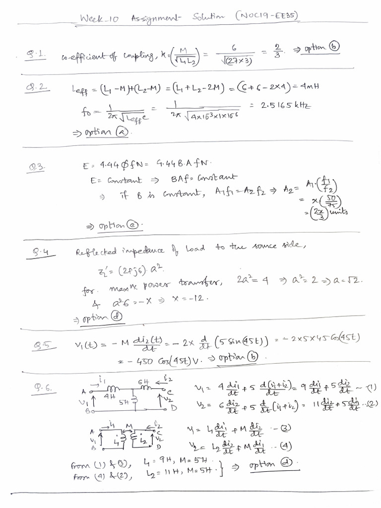 Nptel Fee Week 10 Solution | PDF