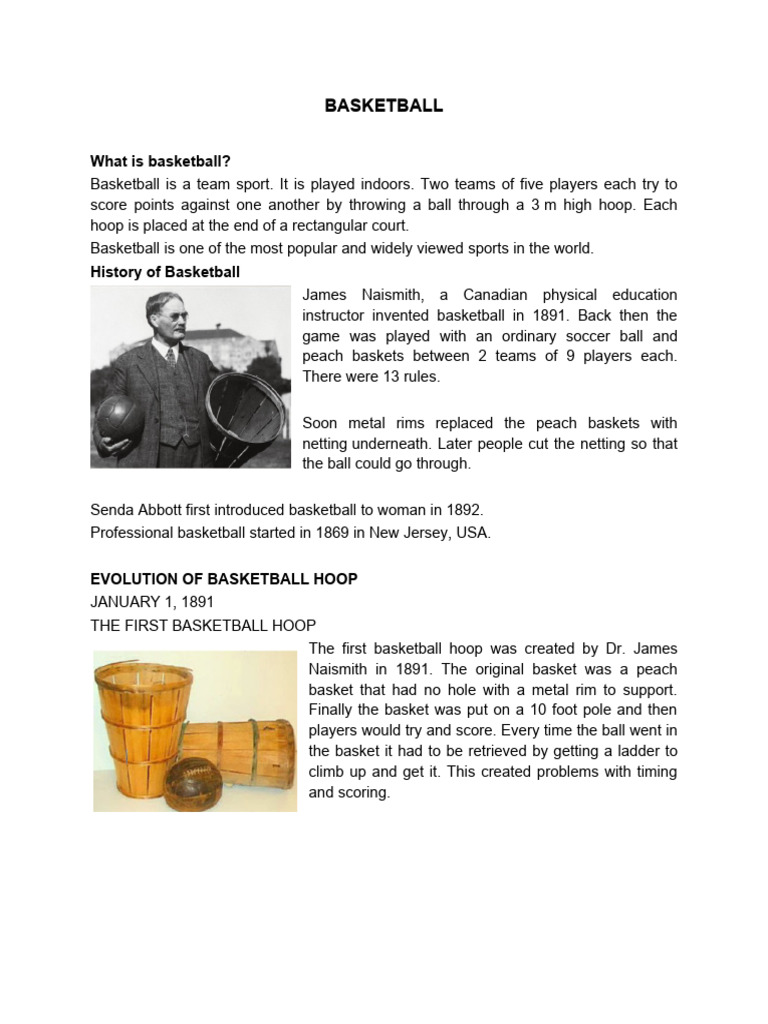 Evolution of the Basketball Hoop | PDF | Indoor Sports | Athletic Sports