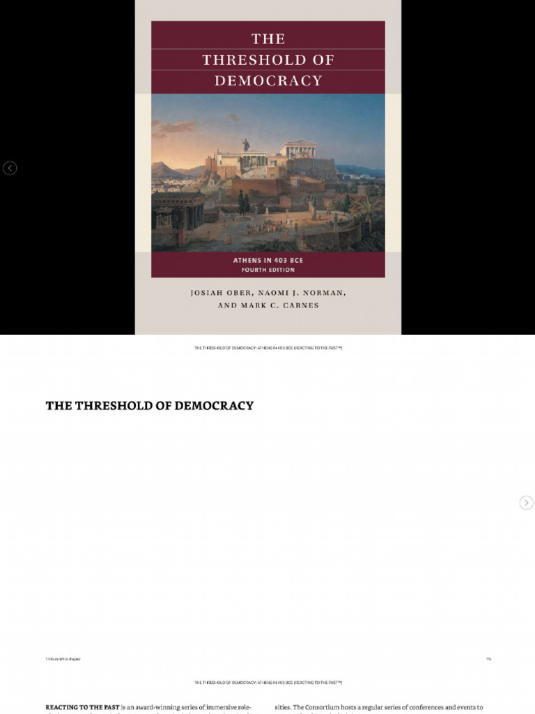 The Threshold of Democracy Athens in 403 Bce 4nbsped 9780393938876 ...