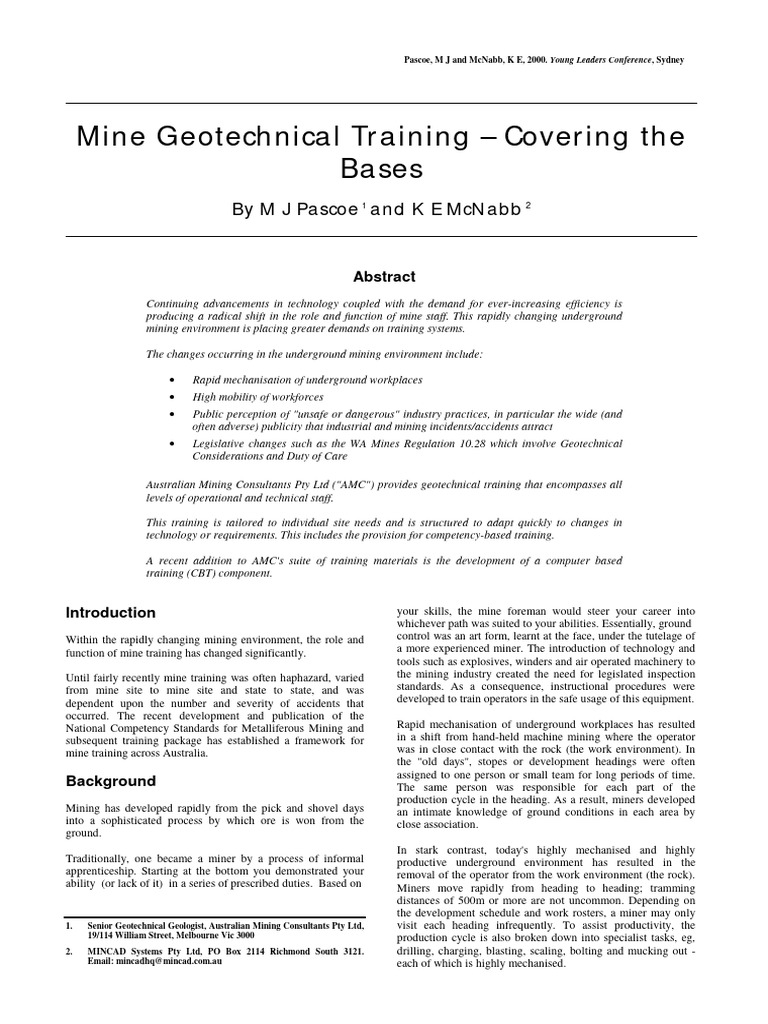 Geotechnical Training | PDF | Mining | Multimedia