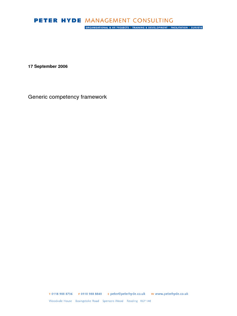 Generic Competency Framework | PDF | Leadership | Top Down And Bottom ...