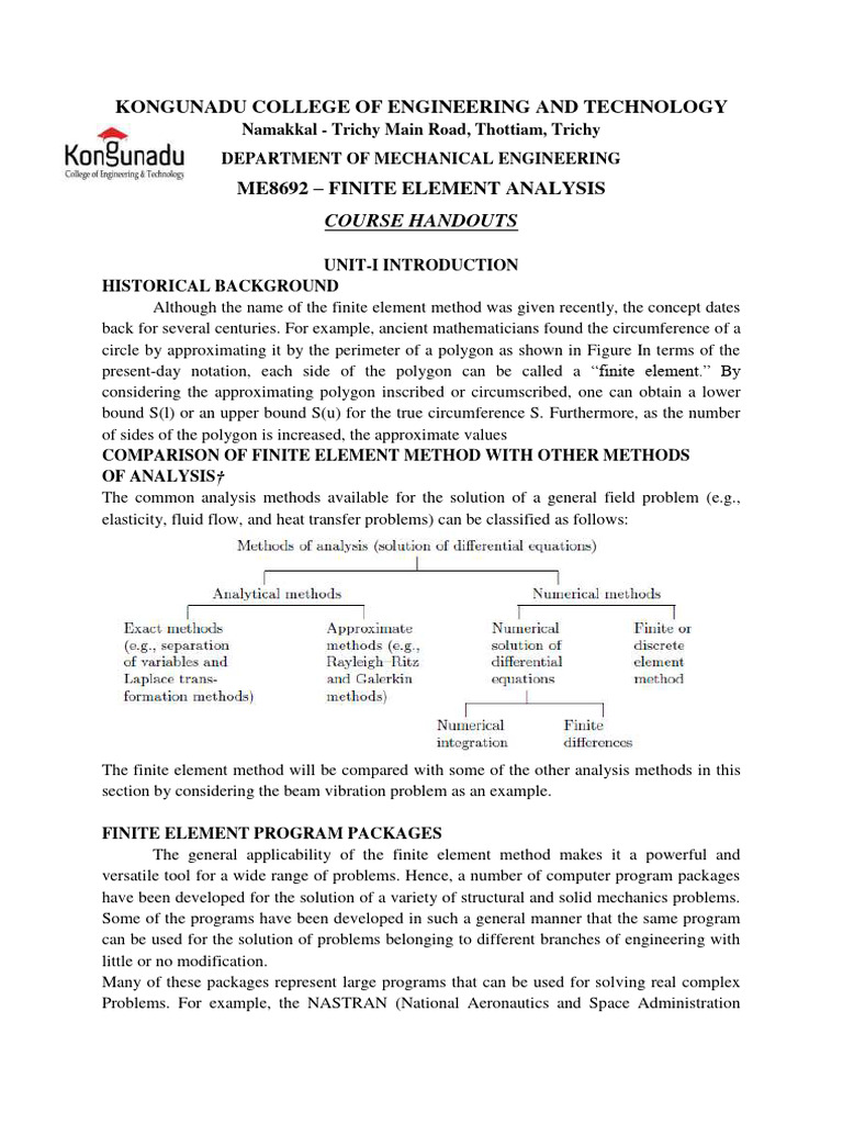 FEA HANDOUTS | PDF | Finite Element Method | Interpolation