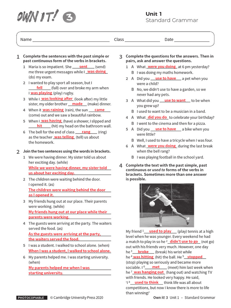 Standard Grammar Unit1 With Answers | PDF