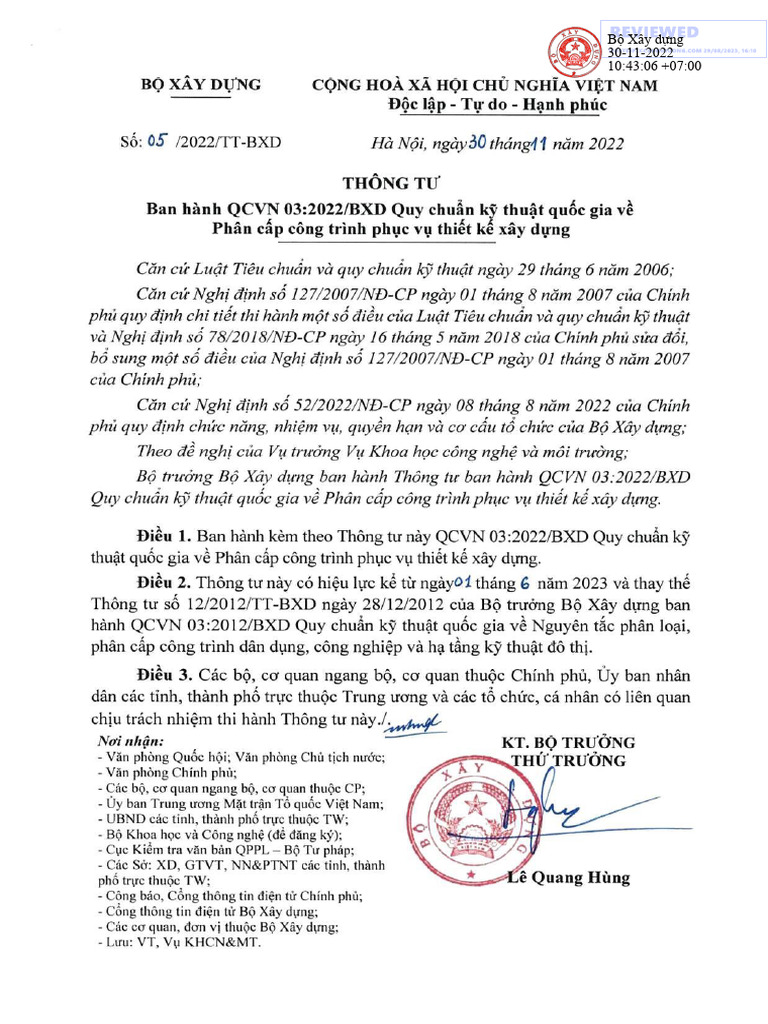 QCVN 03 2022 BXD | PDF