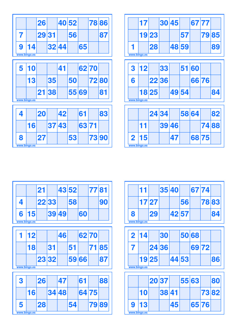 Números de Bingo y Enlaces Web | PDF
