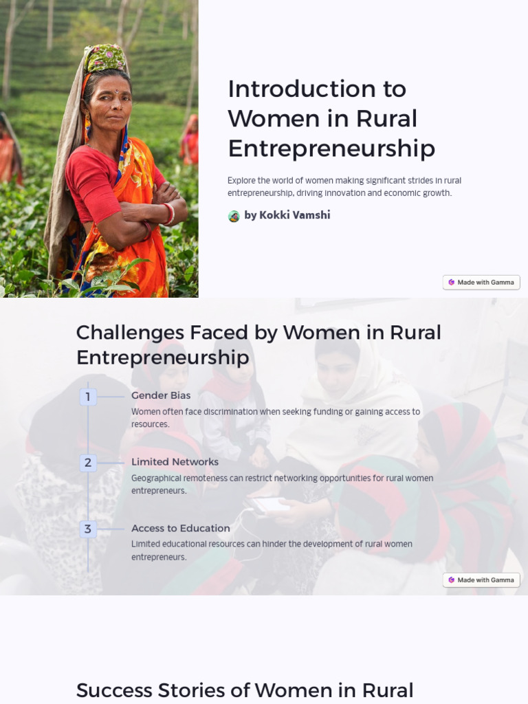 Introduction To Women in Rural Entrepreneurship | PDF