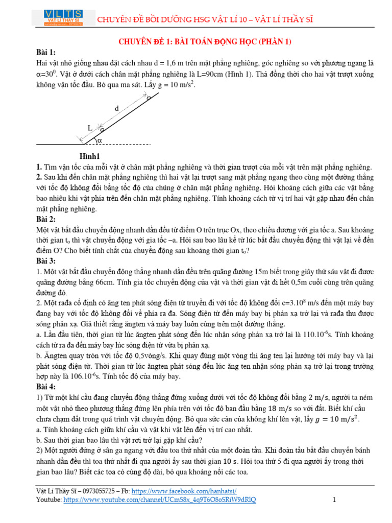 Cd1 Bai Toan Dong Hoc p1 de Thi HSG - Thuvienvatly.com - Ad6c0.53403 | PDF