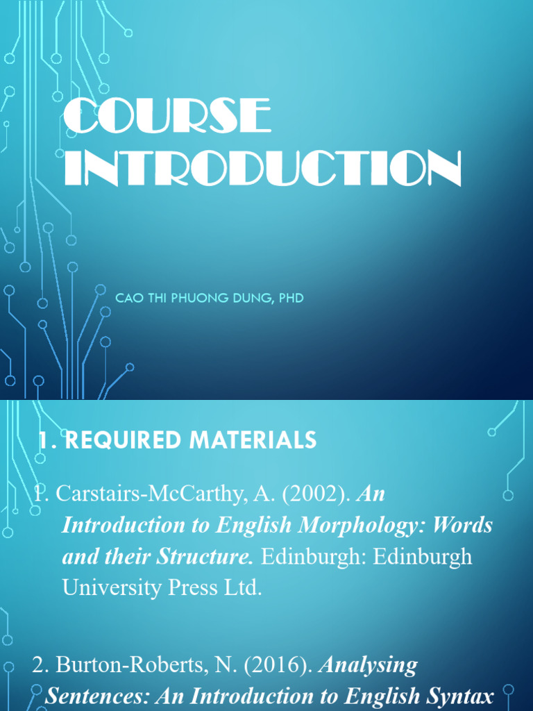 Course Introduction | PDF | Phrase | Clause