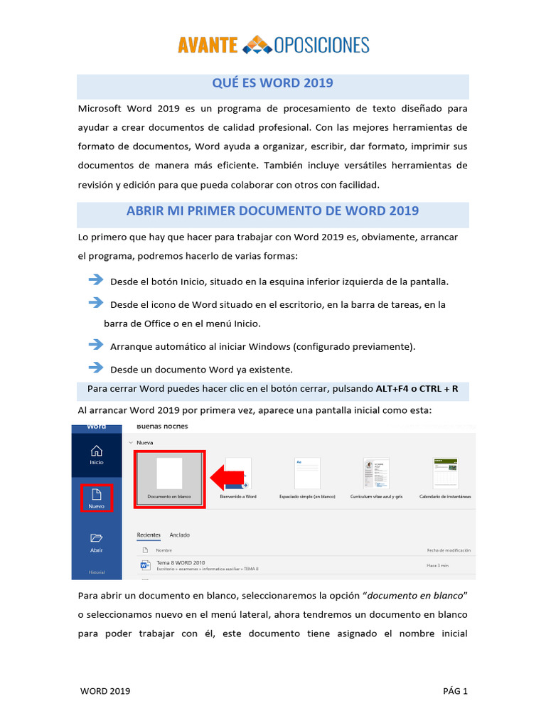 Introduccion Word 2019 | Descargar gratis PDF | Microsoft Word ...