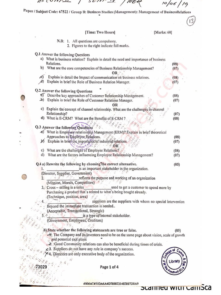 Commerce - Mcom Master of Commerce - Semester 4 - 2019 - May ...
