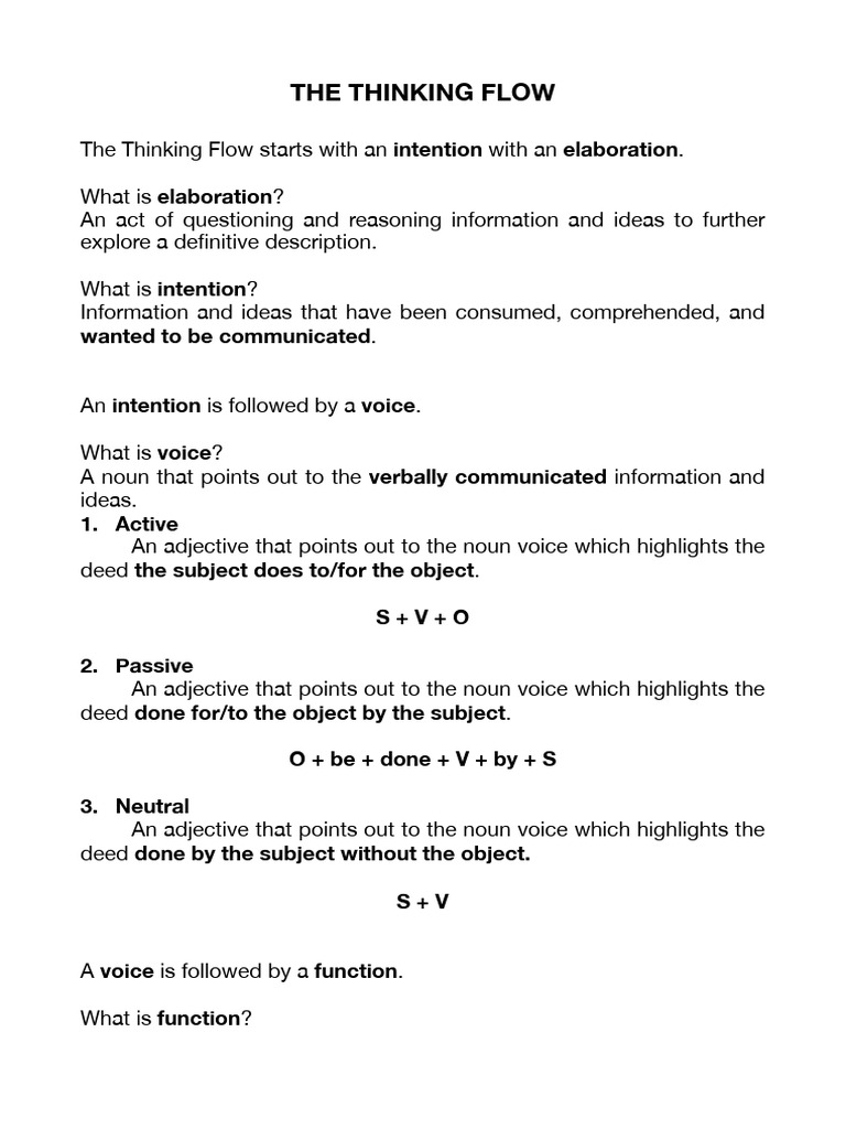 The Thinking Flow | PDF | Adjective | Perfect (Grammar)