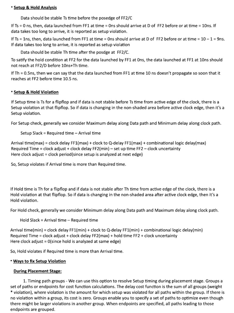 Setup and Hold Analysis | PDF