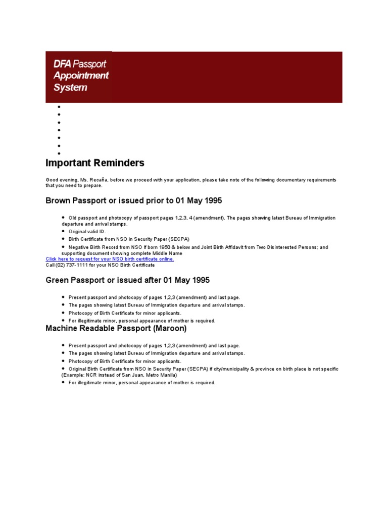 Passport Application Requirements Guide | PDF | Social Science | Law