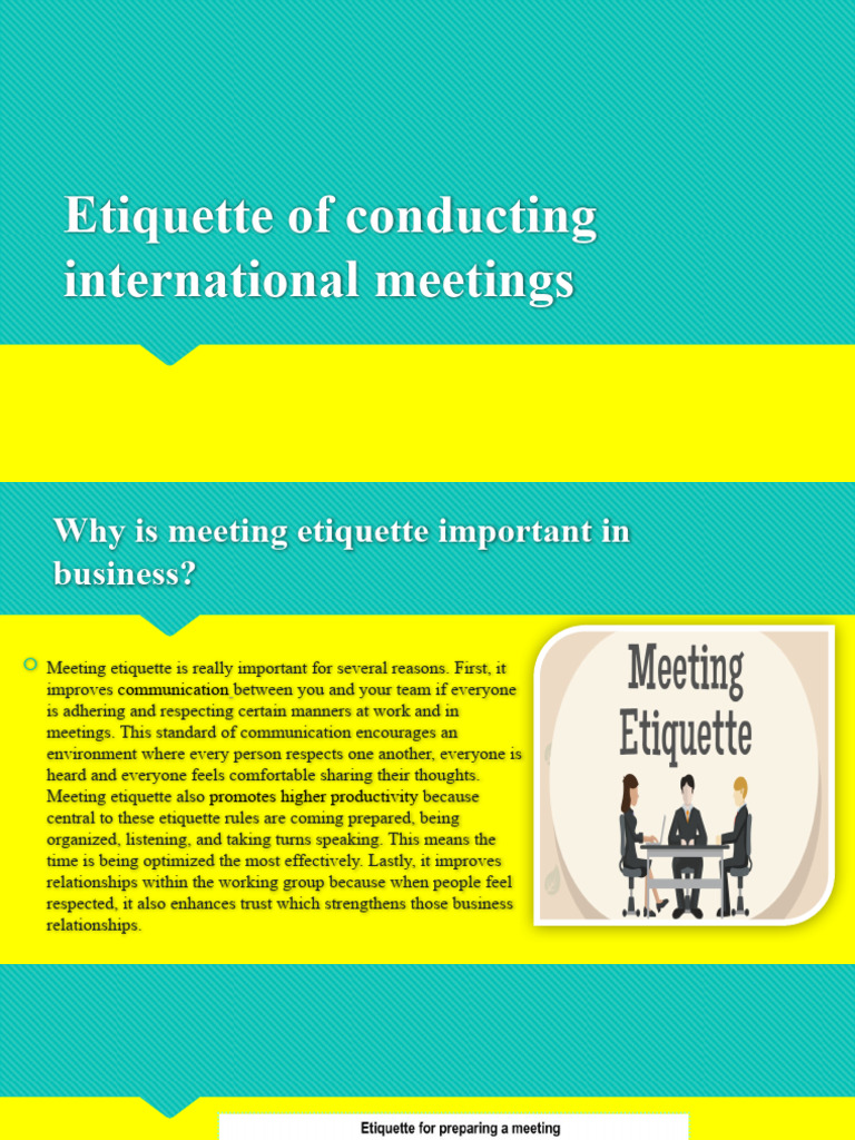 Etiquette of Conducting International Meetings | PDF | Etiquette ...