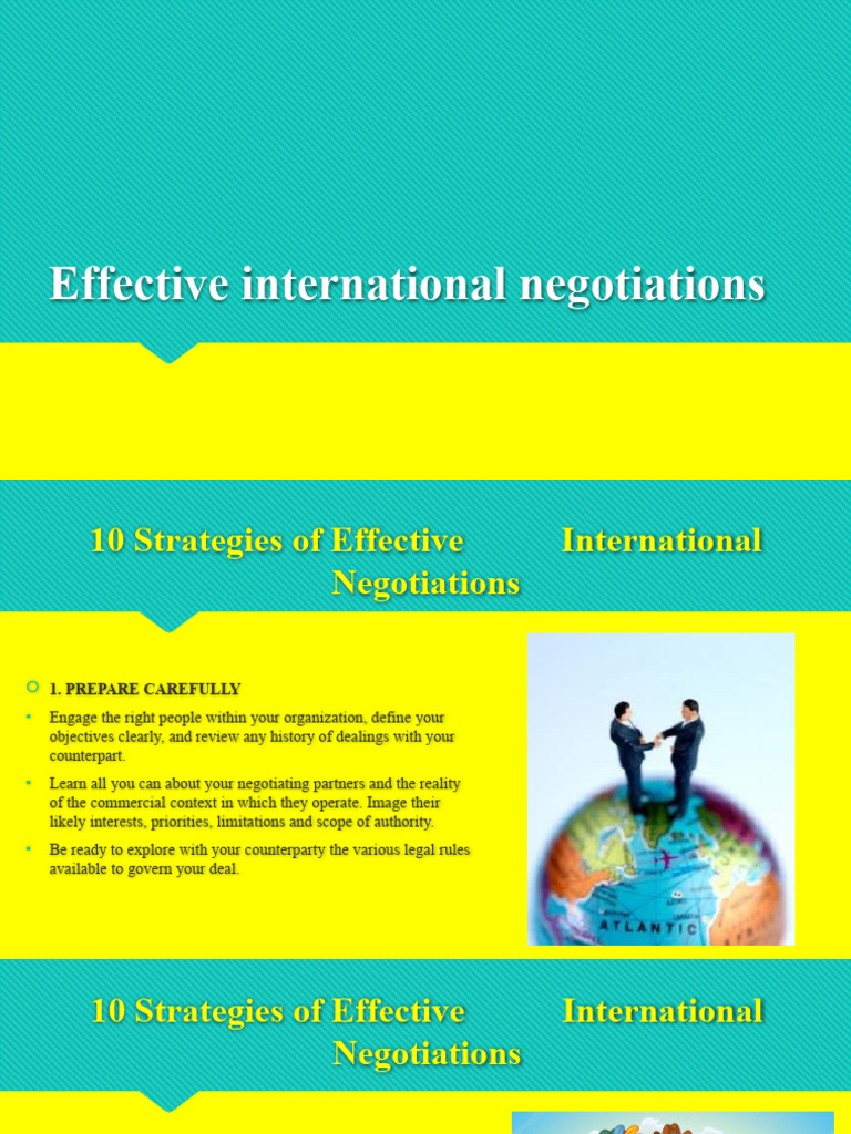 10 Strategies for International Negotiations | PDF | Negotiation ...