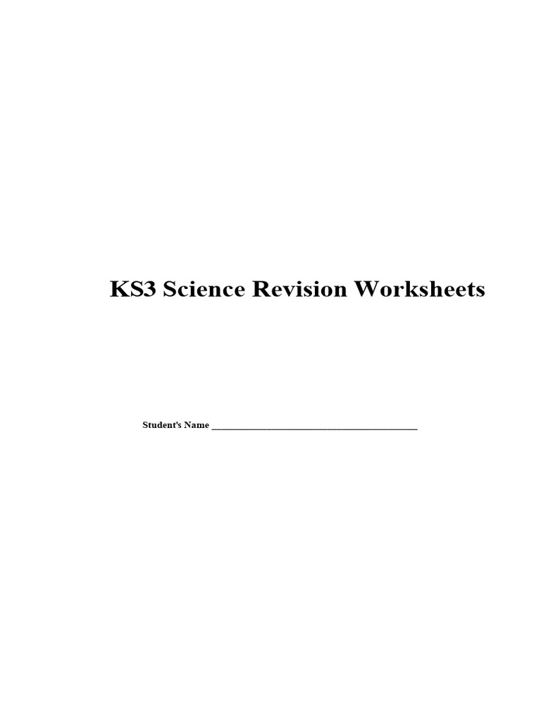 KS3 Science Revision Worksheets | PDF